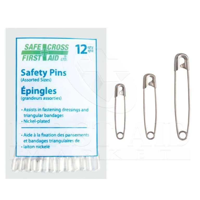 Safety Pins, Assorted Sizes (12/Pack) - First Aid Market