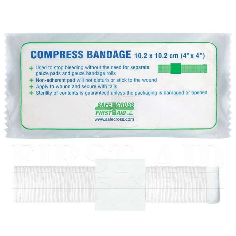 Compress Bandage 10.2 x 10.2 cm (4" x 4") - First Aid Market