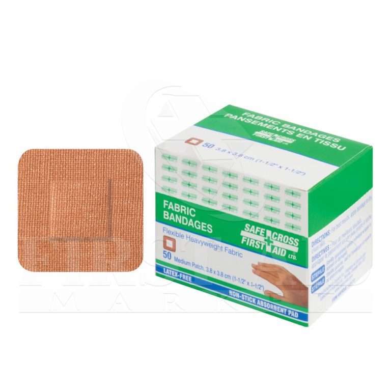 Fabric Bandages - Small Patch, 3.8 x 3.8 cm, Heavyweight - First Aid Market