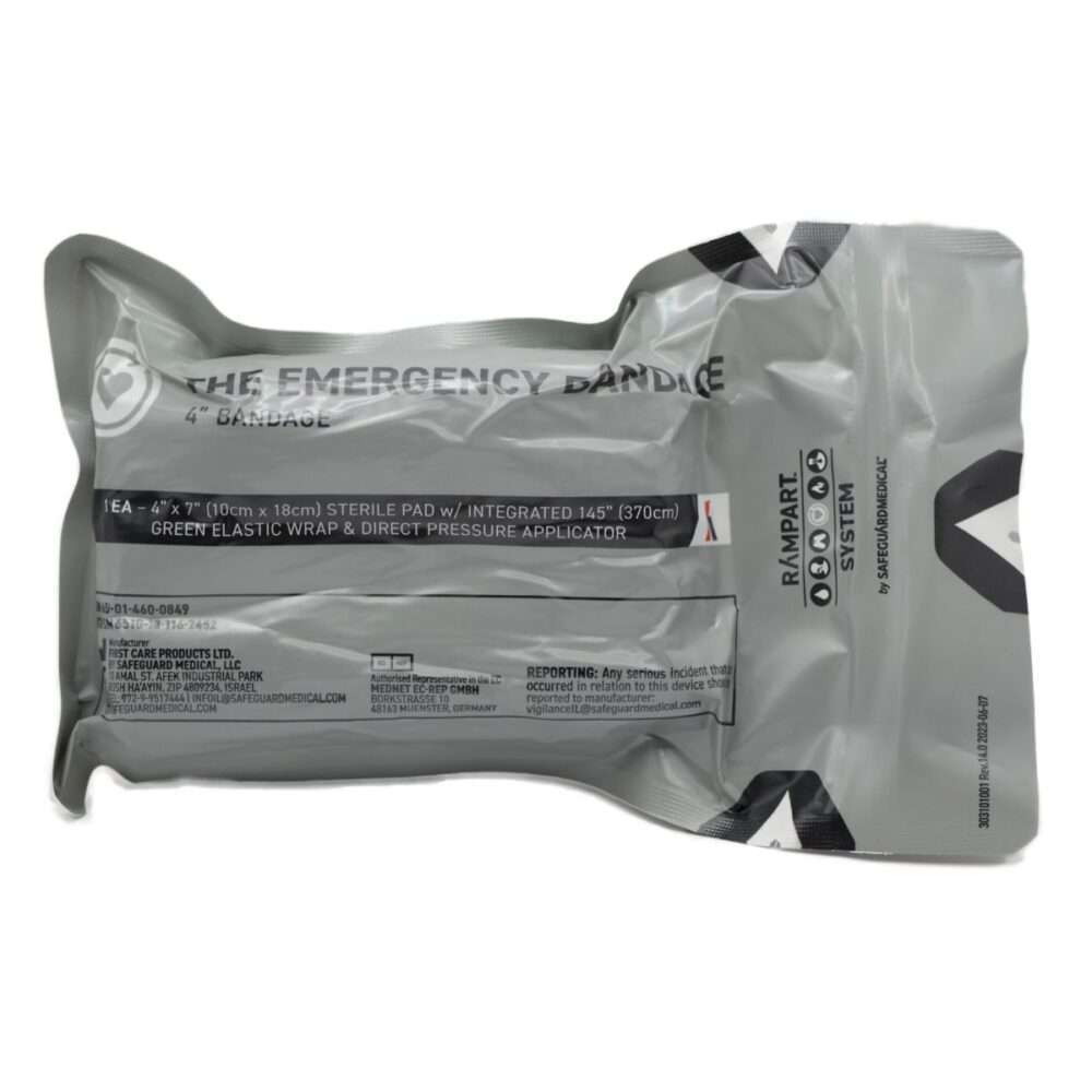 Israeli Emergency Bandage, Green, 4 inch, w/Pressure Bar - First Aid Market