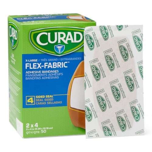 CURAD Flex-Fabric Bandages, X-Large 2x4", 50/Box - First Aid Market