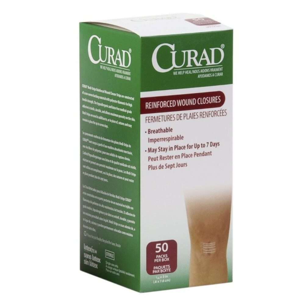 CURAD Medi-Strip Wound Closure Strips, 1/4" x 3", 150/Box - First Aid ...